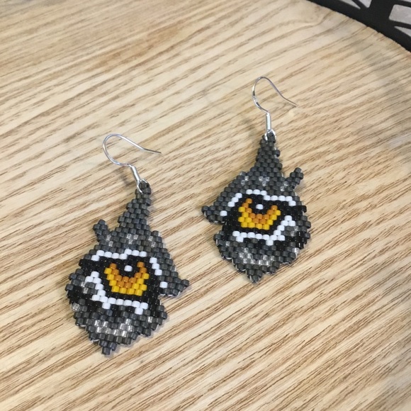 Hand Crafted | Jewelry | Hand Crafted Grey Wolf Eye Brick Stitch Beaded ...